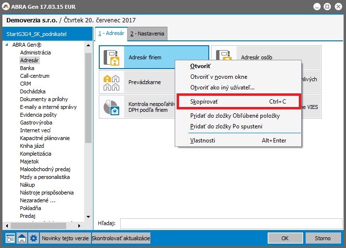 Automatické spustenie agiend v systéme ABRA Gen