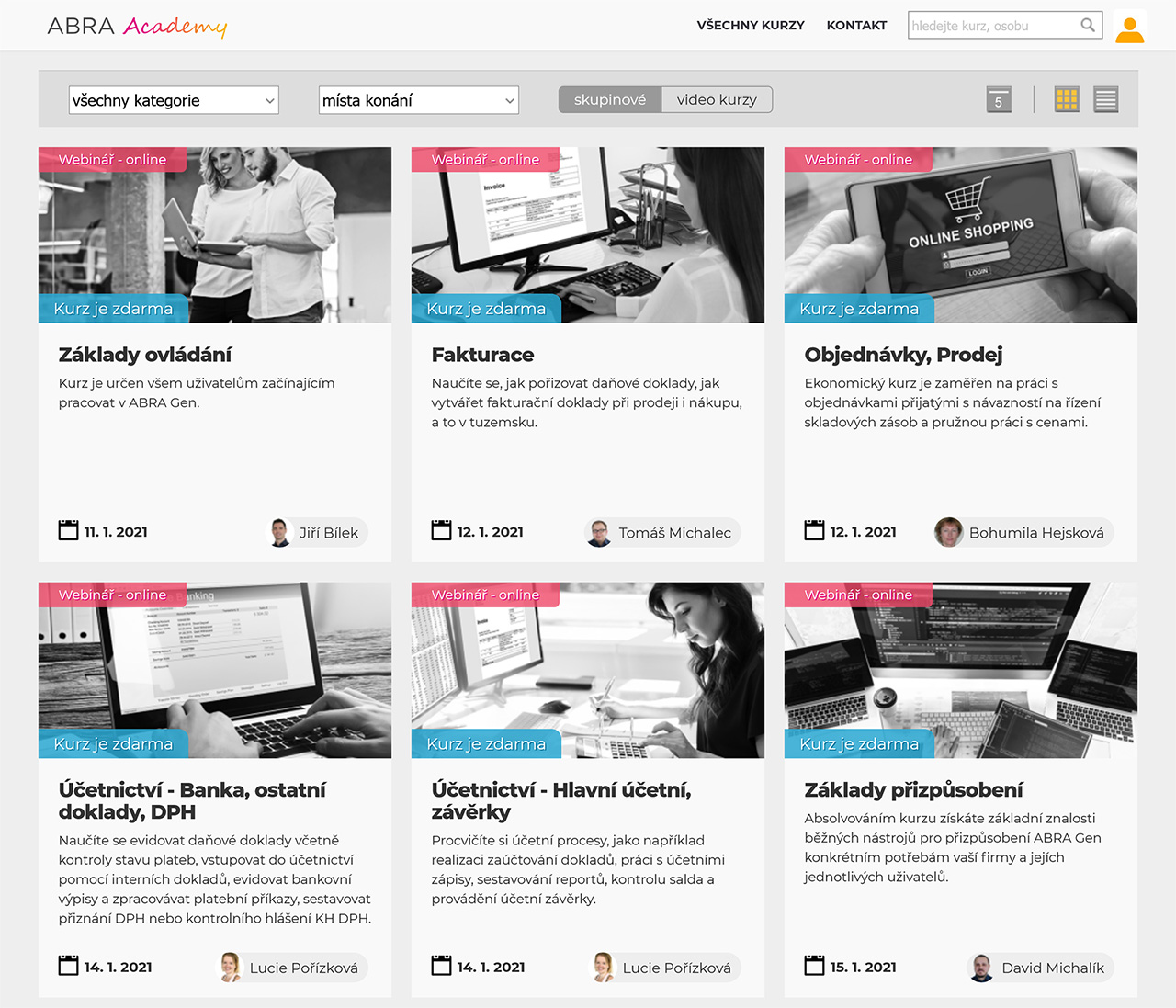 Nový vzdělávací portál ABRA Academy | ABRA Software