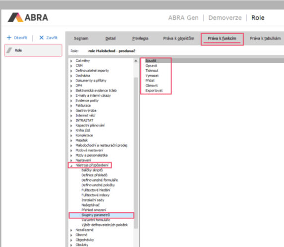 Přizpůsobte si ABRA Gen pomocí obecných parametrů | ABRA Software